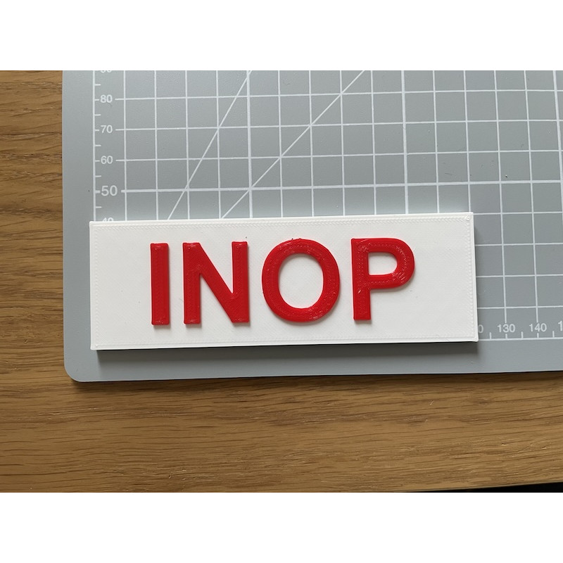 Magnet "INOP" blanc
